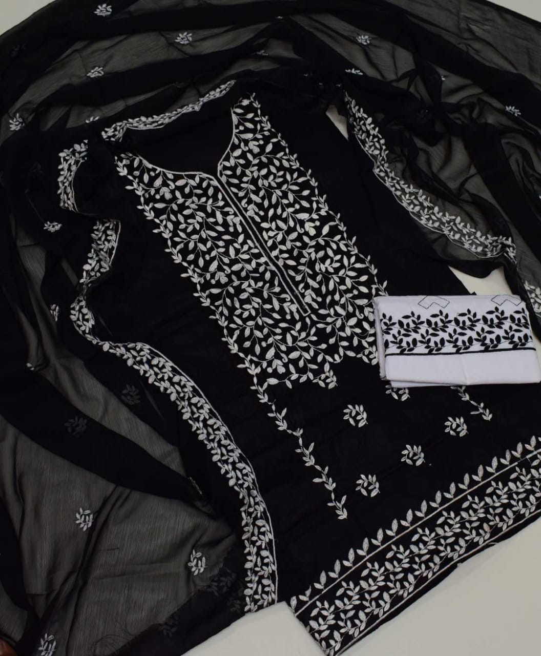 3pc Ladies Breeze Embriodered Cotton Suit – Shan Collections